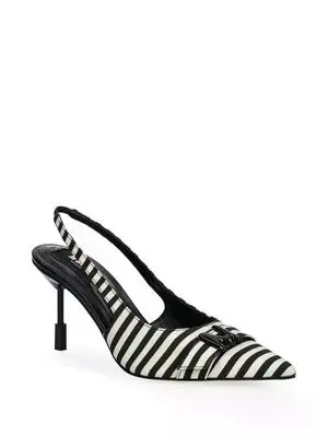 MSGM 90mm Striped Pumps - Black