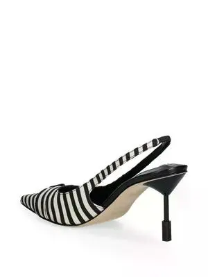 MSGM 90mm Striped Pumps - Black