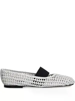 MSGM Woven Ballerina Flats - White