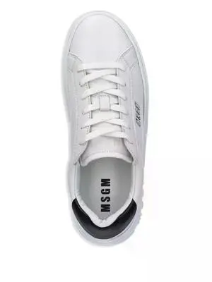MSGM Logo-plaque Leather Sneakers