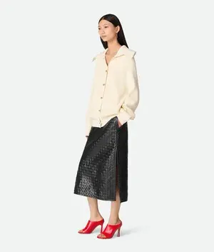 Bottega Veneta Cotton Rib Cardigan - Chalk