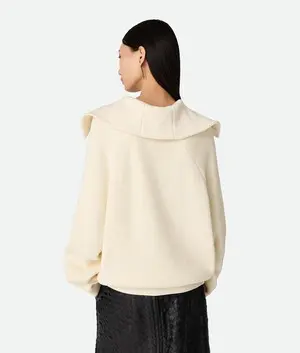 Bottega Veneta Cotton Rib Cardigan - Chalk