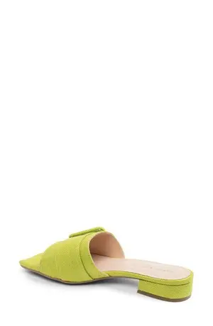 PATRICIA GREEN Bali Raffia Slide Sandal - Lime Green Raffia