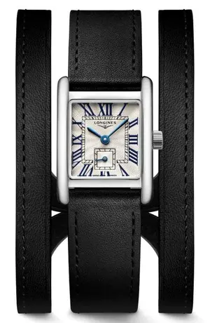 LONGINES Mini Dolcevita Three-row Leather Strap Watch - Silver