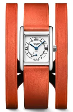 LONGINES Mini Dolcevita Strap Watch - Silver/ Orange