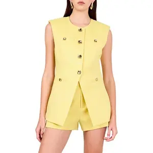 Endless Rose Longline Vest - Yellow