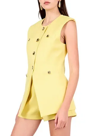 Endless Rose Longline Vest - Yellow