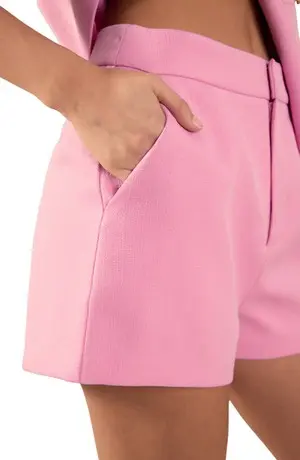 Endless Rose High-waist Textured Shorts - Pink