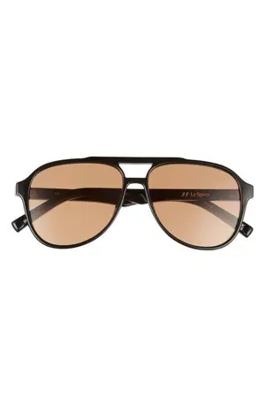Le Specs Tragic Magic Aviator Sunglasses - Black/tan Tint
