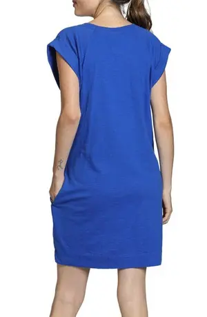 APNY Raglan Cap Sleeve Cotton Shift Dress - Dazzling Blue