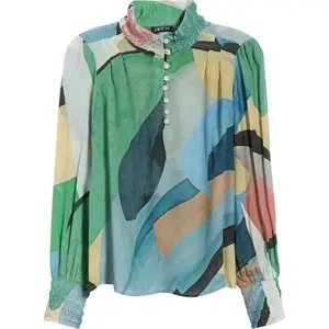 APNY APNY Print High Neck Shirt Navy Multi