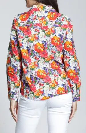APNY Classic Floral Button-up Shirt - Orange Multi