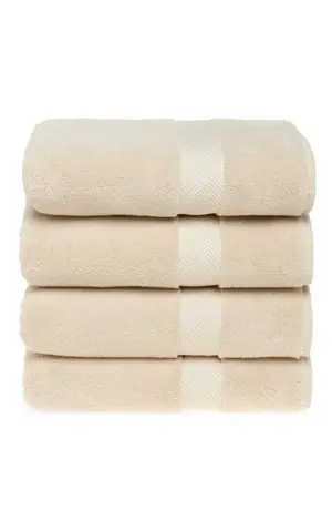 Nordstrom Organic Hydrocotton Set Of 4 Bath Towels $140 Value - Beige Oatmeal