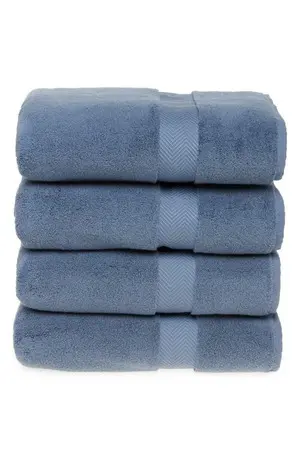 Nordstrom Organic Hydrocotton Set Of 4 Bath Towels $140 Value - Blue Chip