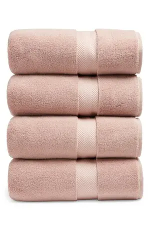 Nordstrom Organic Hydrocotton Set Of 4 Bath Towels $140 Value Pink Fawn