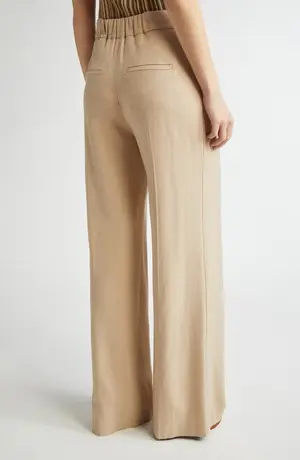 Veronica Beard Marbeau Wide-leg Pants - Stone Khaki