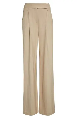 Veronica Beard Marbeau Wide-leg Pants - Stone Khaki