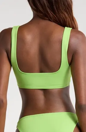 Good American Square Neck Compression Bikini Top