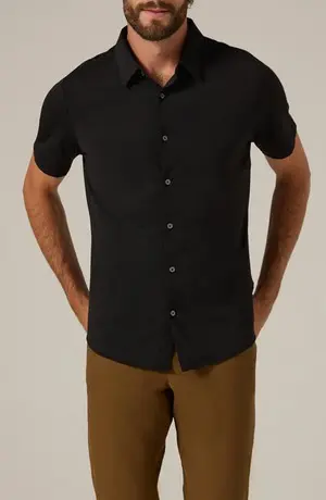 7 Diamonds Alldridge Short Sleeve Button-up Shirt - Black