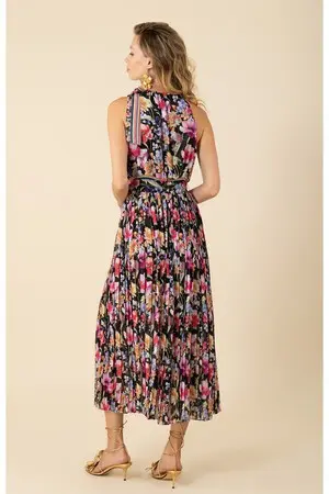 Hale Bob Chelsea Chiffon Pleated Dress - Black