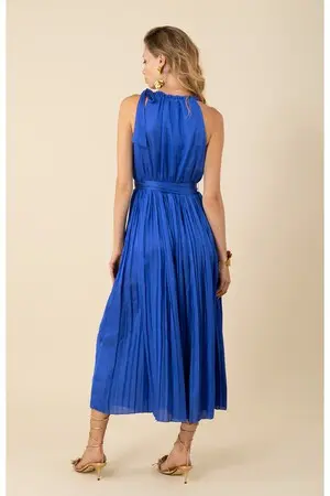 Hale Bob Chelsea Chiffon Pleated Dress - Blue