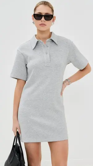 LE BOP Solene Polo Dress - Heather Grey