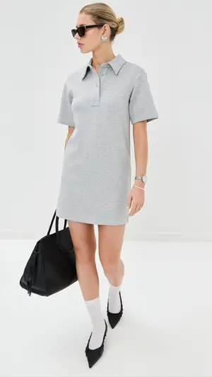 LE BOP Solene Polo Dress - Heather Grey