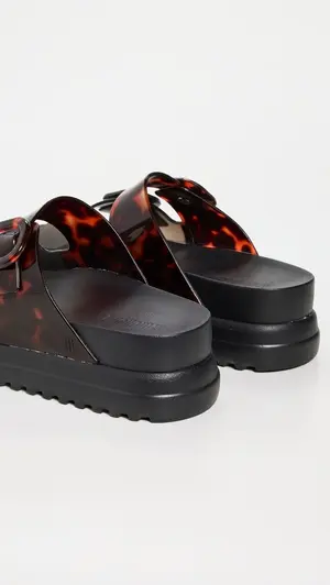 Melissa Cozy Platform Jelly Sandals With Buckle Straps - Black/tortoiseshell