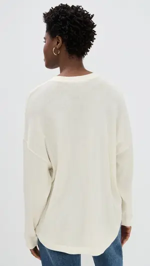 Jenni Kayne Boyfriend Long Sleeve Tee - Ivory