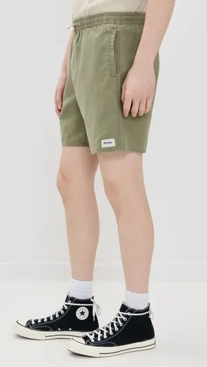 RHYTHM Classic Linen Jam Shorts - Olive