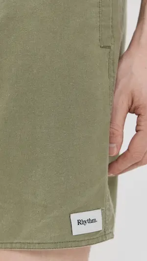 RHYTHM Classic Linen Jam Shorts - Olive