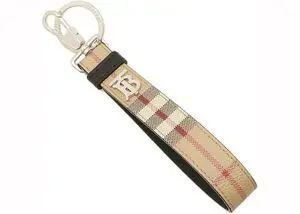 Burberry Tb Check Keychain - Beige/black