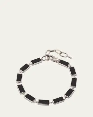 JAN LESLIE Sterling Silver Onyx Bracelet - Black