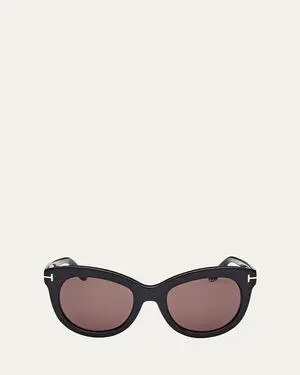 TOM FORD TOM FORD Odette Round Sunglasses - Shiny Black
