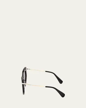 Max Mara Beth Acetate & Metal Cat-eye Sunglasses - Shiny Black