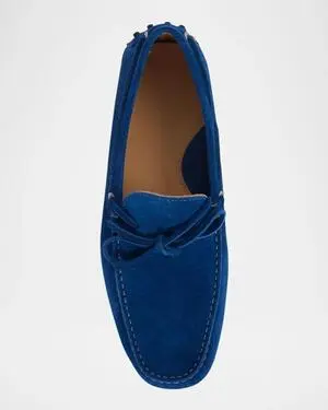 PAUL STUART Dino Suede Driving Shoes - Cobalt