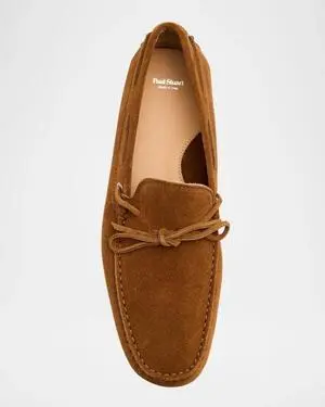 PAUL STUART Dino Suede Driving Shoes - Natural