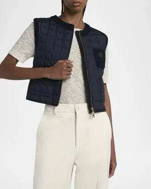 Moncler Quilted Down Vest - Navy