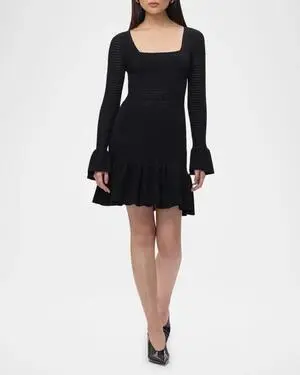 Herve Leger Colette Ruffle Mini Dress