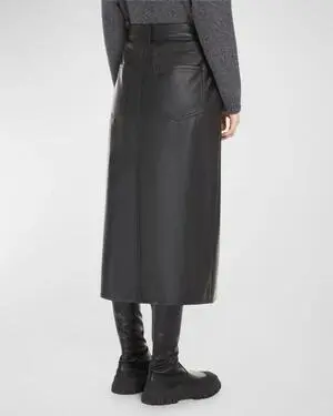 Max Mara Canga Coated A-line Midi Skirt
