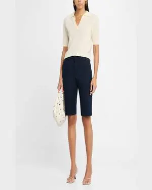 Vince Mid-rise Chino Shorts - Coastal