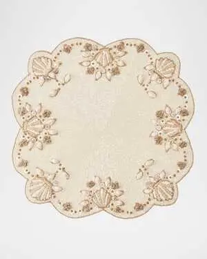 KIM SEYBERT Beachcomber Placemat - Natural/ivory/gold
