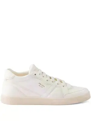 Prada Leather Low Top Sneakers - Neutrals