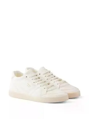 Prada Leather Low Top Sneakers - Neutrals