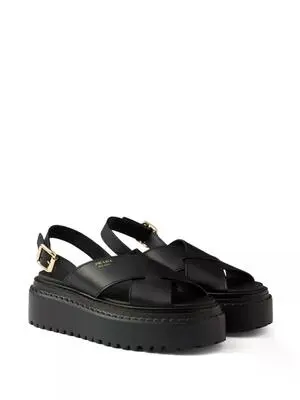 Prada Leather Platform Sandals