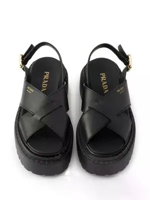 Prada Leather Platform Sandals
