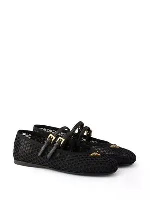 Prada Mesh Ballerina Flats - Black