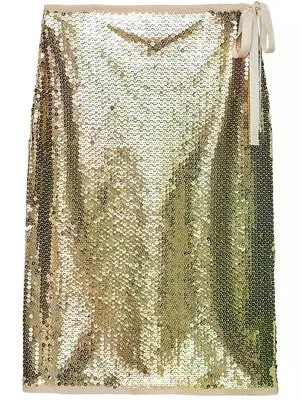 Prada Sequinned Skirt - Gold