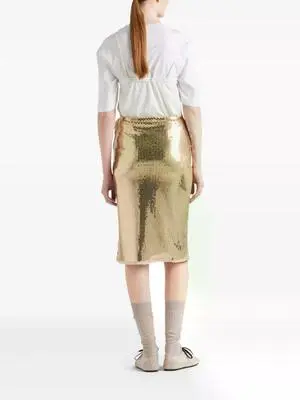Prada Sequinned Skirt - Gold