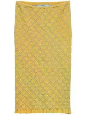 Prada Geometric-patterned Skirt - Yellow